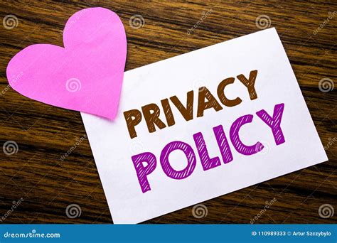 Conceptuele Hand Het Schrijven Tekst Die Privacybeleid Tonen Concept