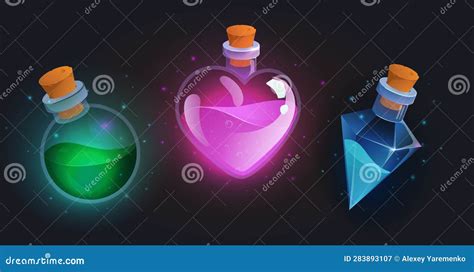 Magical Potion Bottles Set Stock Vector Illustration Of Witchcraft 283893107
