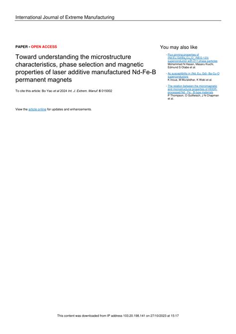 Pdf Toward Understanding The Microstructure Characteristics Phase