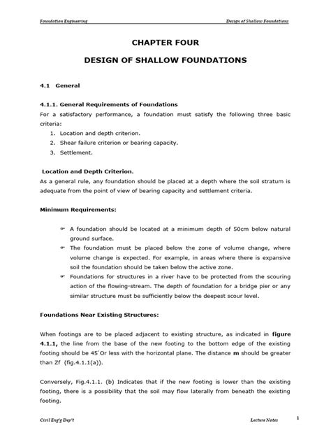 Chapter 4 Design Of Shallow Foundations 2 Pdf