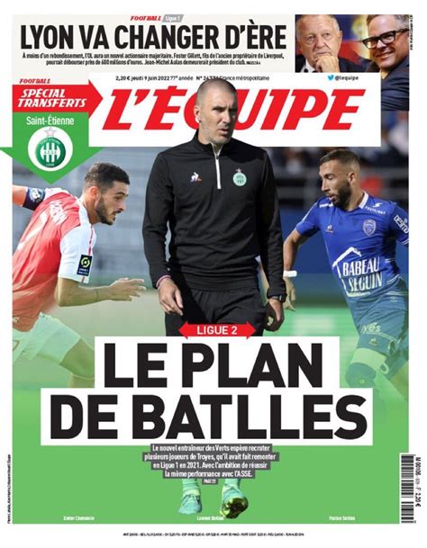 Sainté Inside on Twitter La Une du journal lequipe ASSE