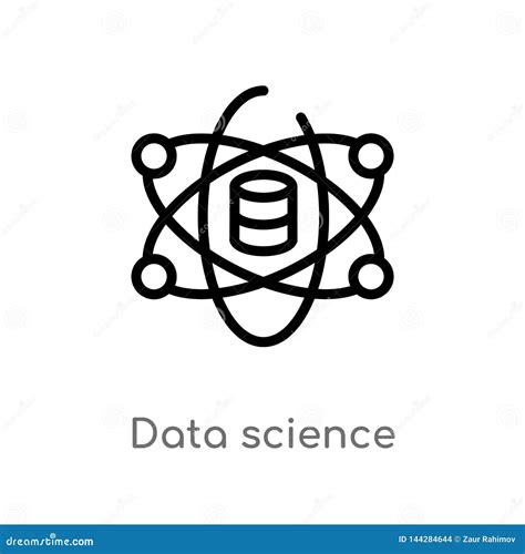 Outline Data Science Vector Icon Isolated Black Simple Line Element Illustration From General 1