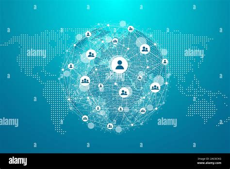 Global Network Connection Concept Big Data Visualization Social Network Communication In The