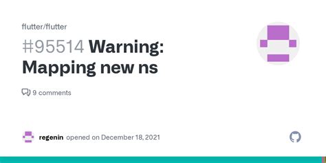 warning mapping new ns · issue 95514 · flutter flutter · github