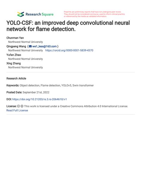 pdf yolo csf an improved deep convolutional neural network for flame