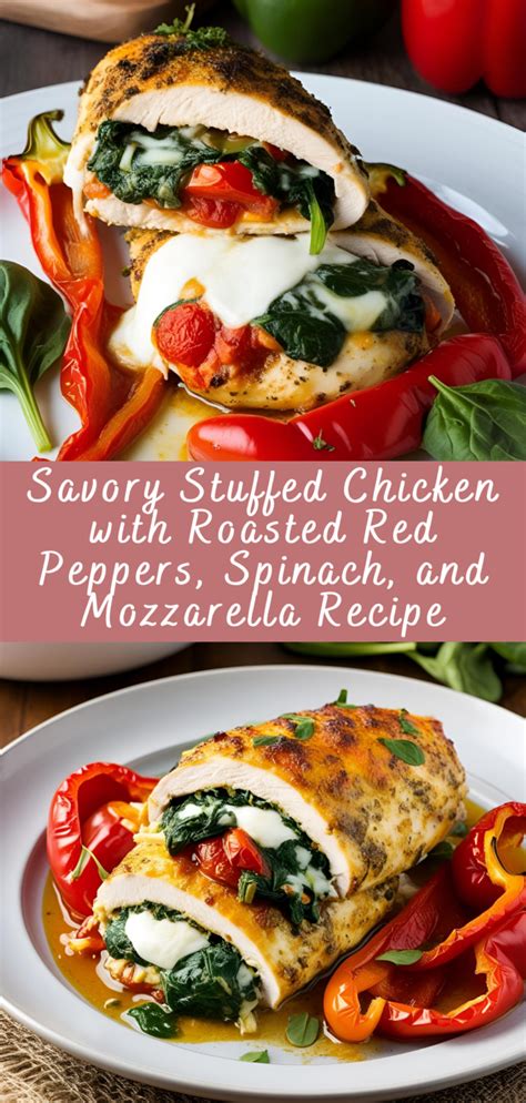 Savory Stuffed Chicken With Roasted Red Peppers Spinach And