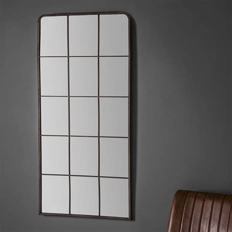 Rectangular Industrial Metal Wall Mirror Primrose And Plum