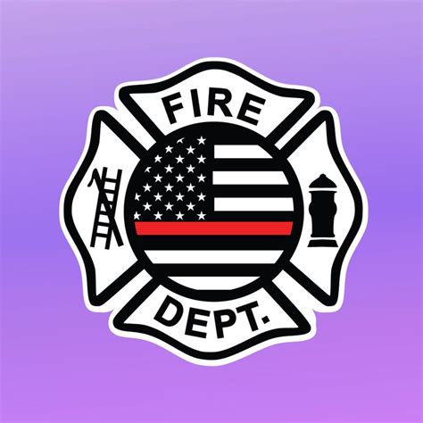 Thin Red Line Maltese Cross Firefighter Decal Sticker Etsy
