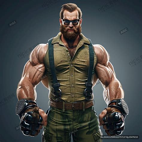 Ai创作图卡通写实人物 写实人物设计 健美运动员高清图 卡通写实漫画人物设计 钢铁意志健美体育健身 健身大力士 筋肉王 健身强体肌肉锻炼猛男 写实人物插画 健美健身健身人物 强壮肉肉的 抡锤子