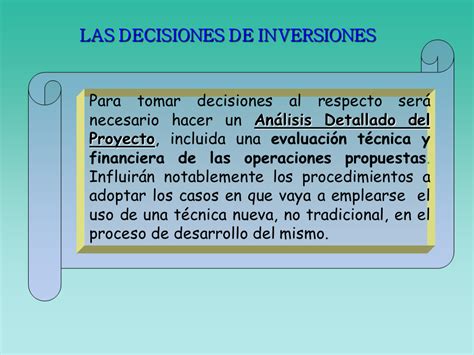 Las Decisiones Para La Inversión Ppt