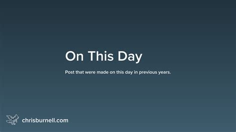 On This Day Chris Burnell