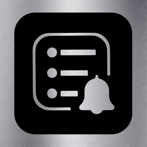Reminders App Icon Metallic Bell Button