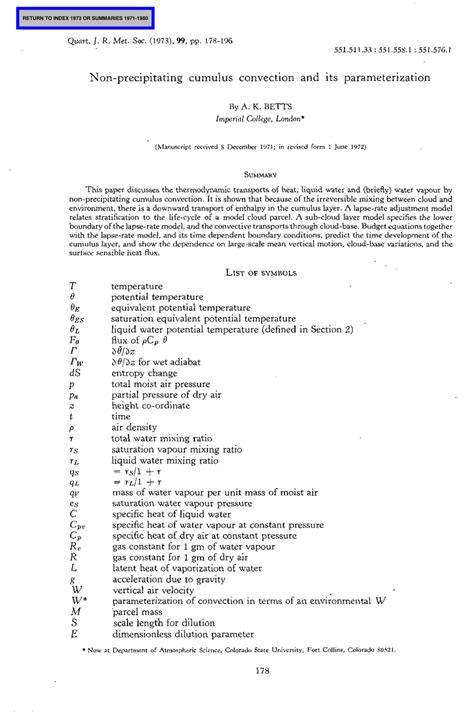 Pdf Nonprecipitating Cumulus Convection And Its Parametrization