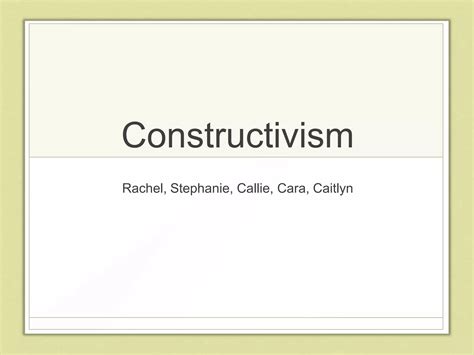 Constructivism Theory Ppt