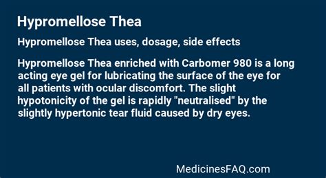Hypromellose Thea Uses Dosage Side Effects Food Interaction And Faq
