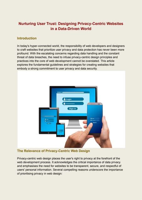 nurturing user trust designing privacy centric websites in a data