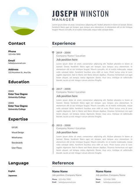 Modern Resume Cv Template Cv Template Professional Modern Executive