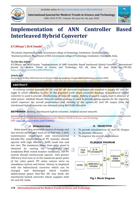 Pdf Implementation Of Ann Controller Based Interleaved Hybrid Converter