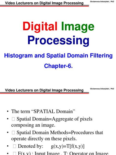 Chapter 6 Class 6 Spatial Filtering Pdf Low Pass Filter Applied