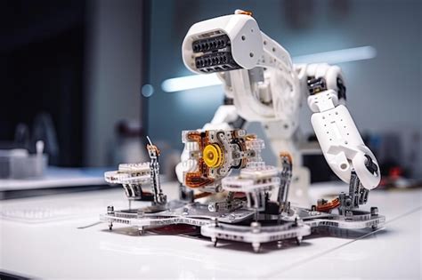 Premium Ai Image Robot Assembling Intricate Device In Medical