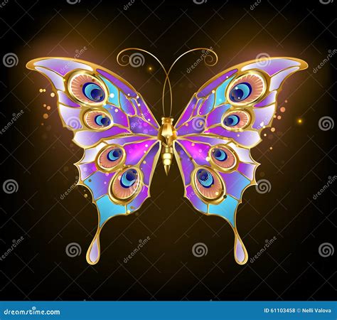 Gold Butterfly Peacock Stock Vector Illustration Of Abstract 61103458