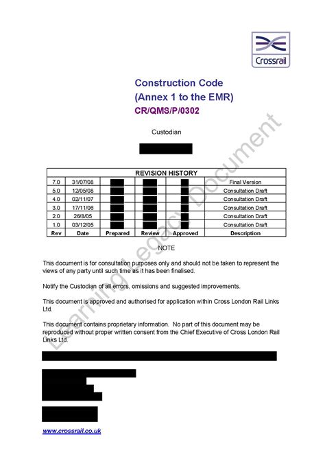 Construction Code Crossrail Learning Legacy