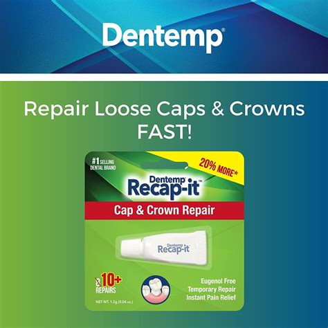 Dentemp Recap It Cap And Crown Repair Dental Kit Fast Acting Formula