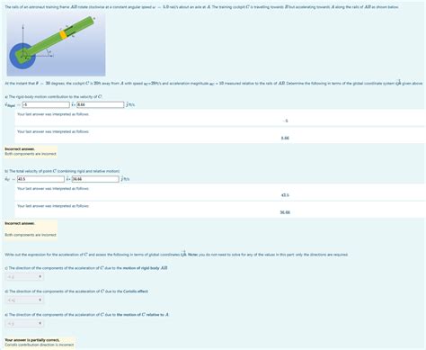 Solved A The Rigid Body Motion Contribution To The Velocity Chegg