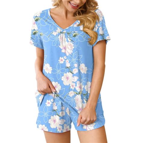 Anygrew Womens Summer Pajama Sets Soft 2 Piece Nightwear Sleep Lounge