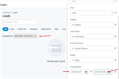 The Date Filter Should Work Properly In Leads Section Issue 283