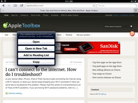 How To Open A New Tab Or Page In Mobile Safari With Ipad Iphone Or