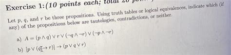 solved exercise 1 10 points each tolal let p q and r be