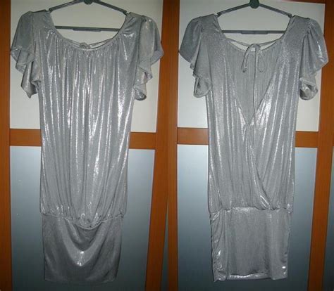 J Adoré Asos Metallic Silver Plunge Back Mini Dress