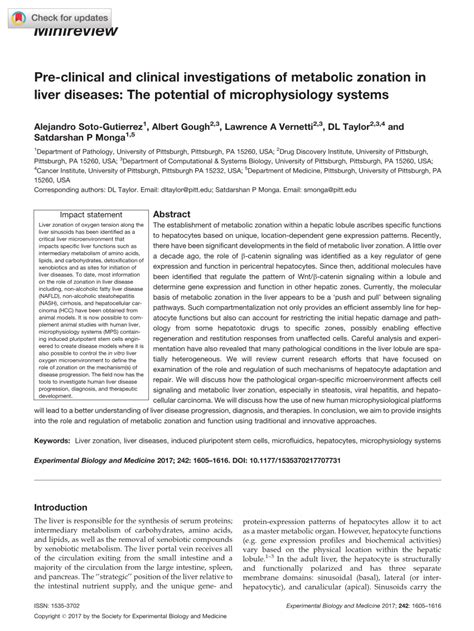 pdf pre clinical and clinical investigations of metabolic zonation in