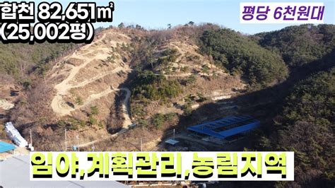 물건번1228합천군 임야 계획관리농림지역혼제 대형차량진출입 전기연접 서남향의 토질좋은 임야 면적82651㎡25002