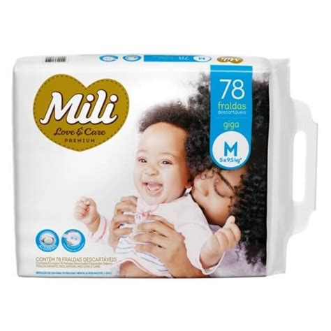 Fralda Mili Love And Care Premium Giga Tam M 78 Unidades O Mundo Das