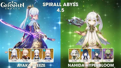 Ayaka Freeze And Nahida Hyperbloom Genshin Impact New Spirall Abyss YouTube
