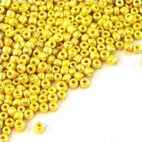 Perles de rocailles 2mm jaune lustré 15g