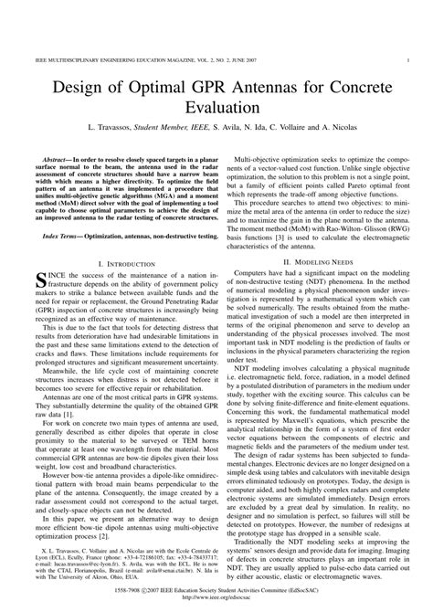 Pdf Design Of Optimal Gpr Antennas For Concrete Evaluation