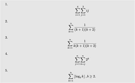 Solved ΣΣ i n Σ k k k n Chegg