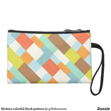 Modern Colorful Block Pattern Wristlets Pattern Blocks Customized