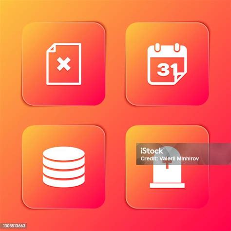 교차 아이콘으로 파일 문서 캘린더 데이터베이스 및 삭제 표시 삭제를 설정합니다 벡터 거절에 대한 스톡 벡터 아트 및 기타 이미지 거절 공포 무서움 낮 Istock