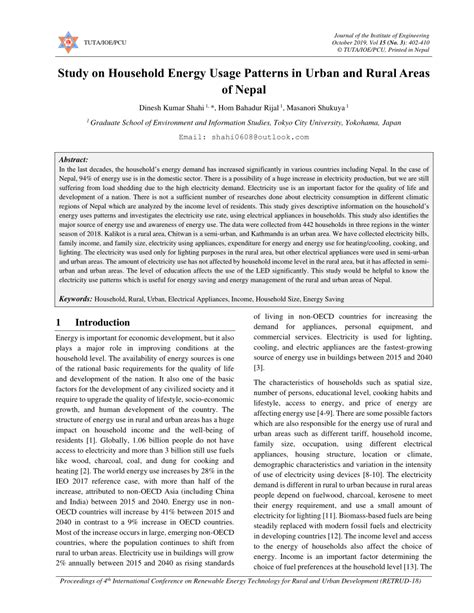 Electricity Consumption Pattern In Nepal