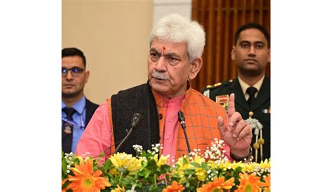 Lg Manoj Sinha Addressing A Function At Skicc Srinagar On Sunday