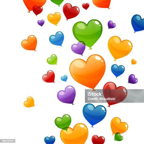 Vector Flying Heart Balloons向量圖形及更多一組物體圖片 一組物體 充氣品 卡通 Istock