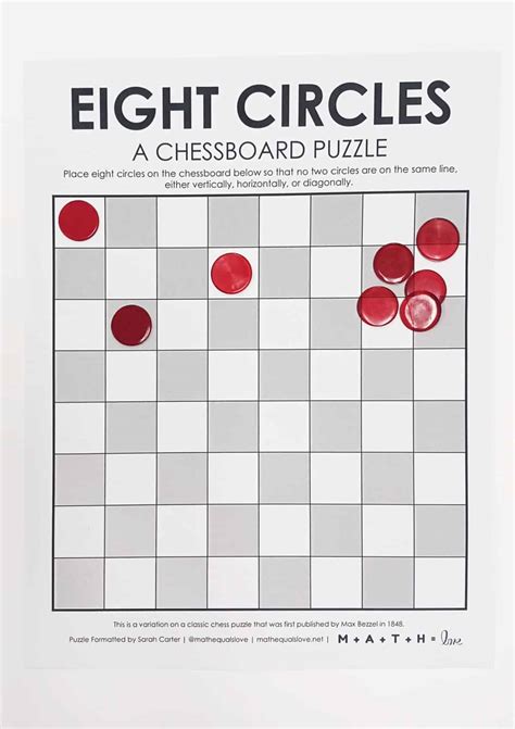 8 Queens Puzzle Free Printable Pdf For The Classroom