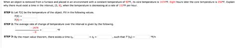 solved when an object is removed from a furnace and placed