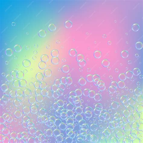 Premium Vector Soap Foam On Gradient Background