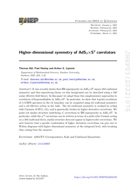 Pdf Higher Dimensional Symmetry Of Ads2×s2 Correlators Paul Heslop