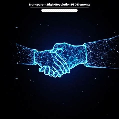 Handshake Abstract Low Poly Triangle Dot Line Polygon Premium Ai